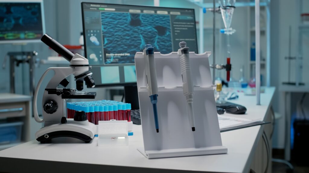 close-up-scientific-micropipette-instruments-chemical-laboratory ...